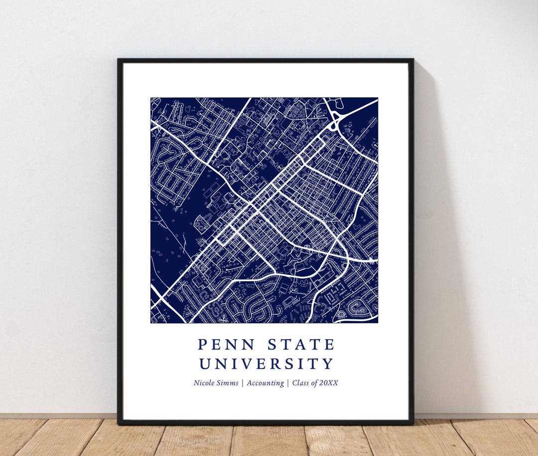 Penn State Graduation Map | Penn State Map | State College Map ...
