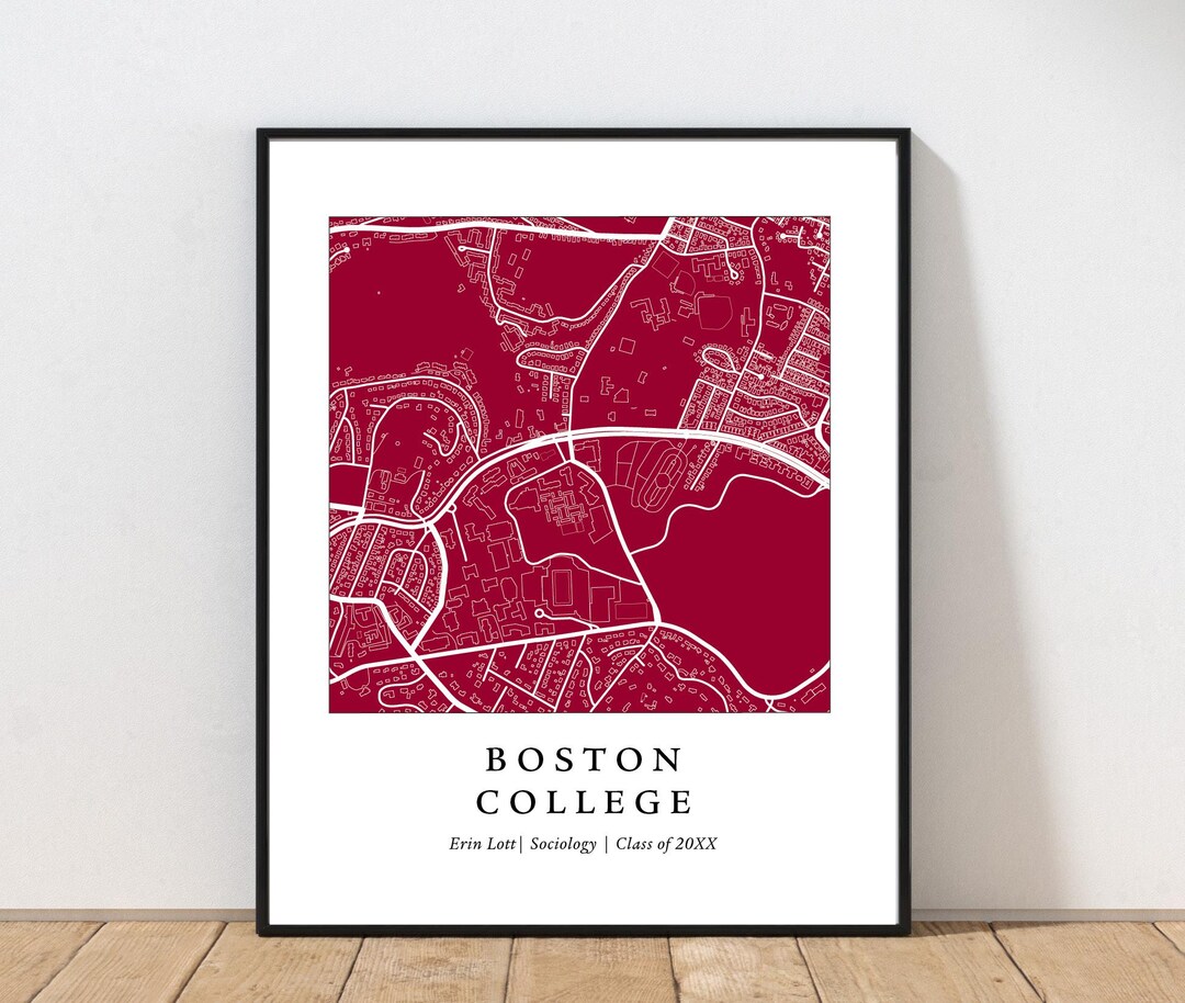 Boston College Graduation Map | BC Graduation Map | Graduation Gift ...