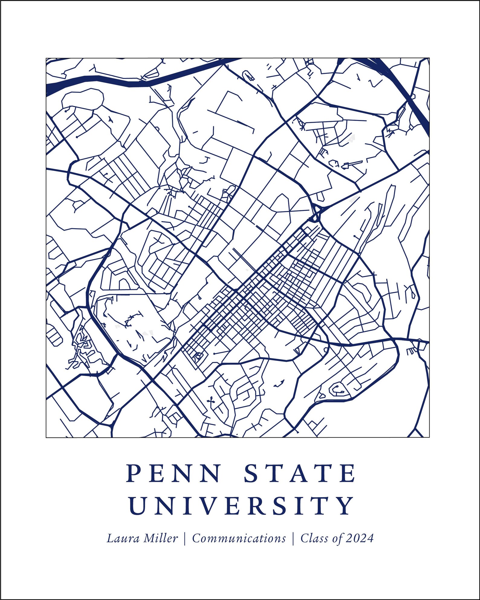 Penn State Graduation Map | Penn State Map | State College Map ...