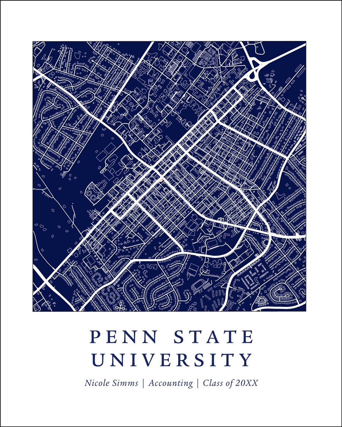 Penn State Graduation Map | Penn State Map | State College Map ...