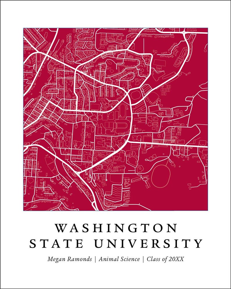 Washington State Graduation Map | Graduation Map | College Grad Gift ...