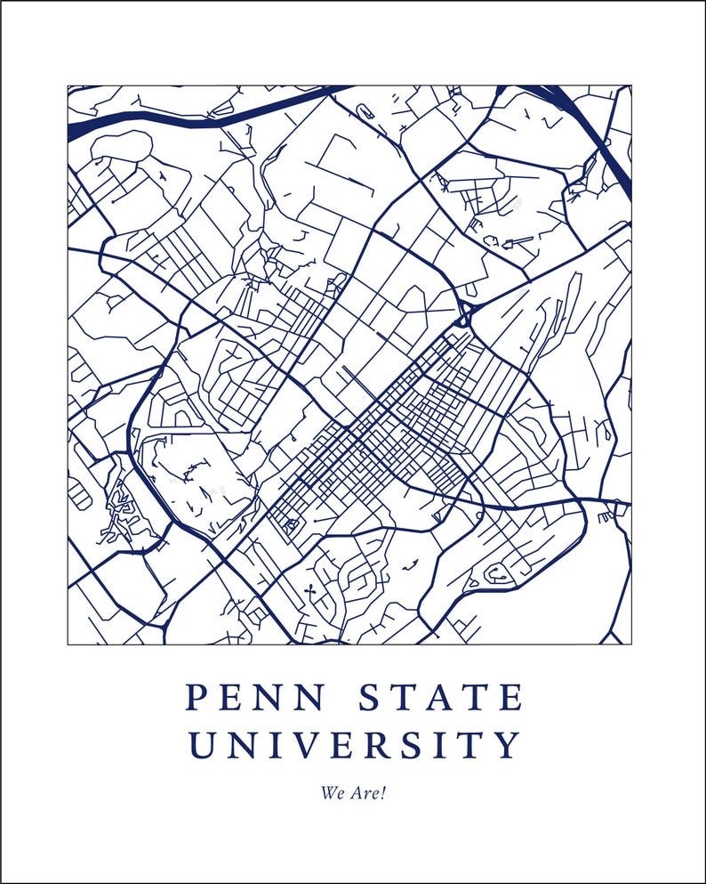 Penn State Graduation Map | Penn State Map | State College Map ...