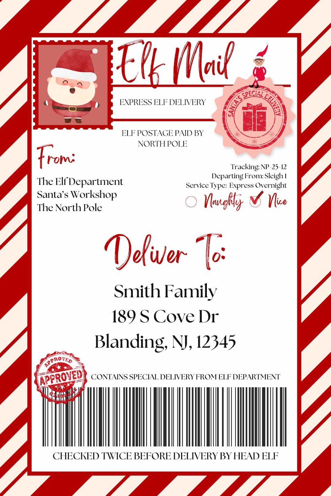 Elf on the Shelf Delivery Mailing Label - Etsy