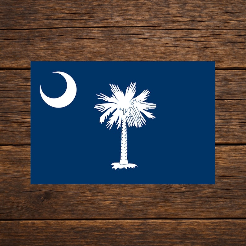 South Carolina Flag Vinyl Decal: Palmetto Moon Sticker - Etsy
