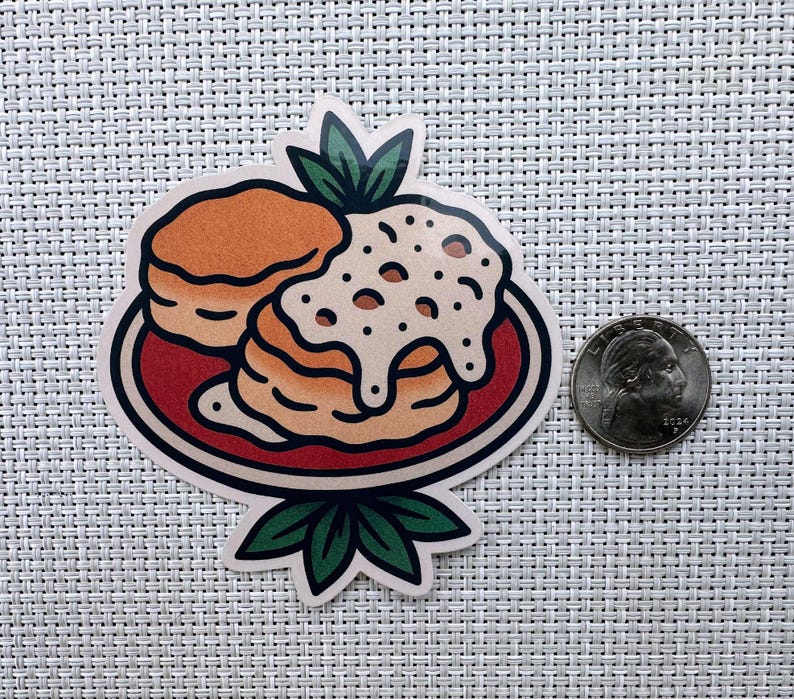 Biscuits and Gravy Traditional Tattoo Style Vinyl Decal Sticker – Water ...