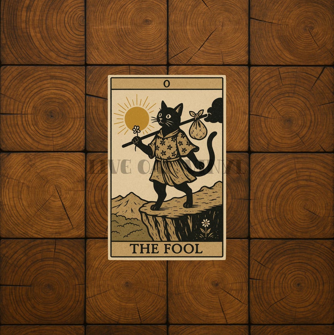 Cat Tarot - Fool Tarot Card Vinyl Decal - Etsy