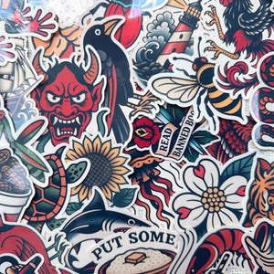 Traditional Tattoo Style Vinyl Decal Sticker – Water Resistant, Scratch ...