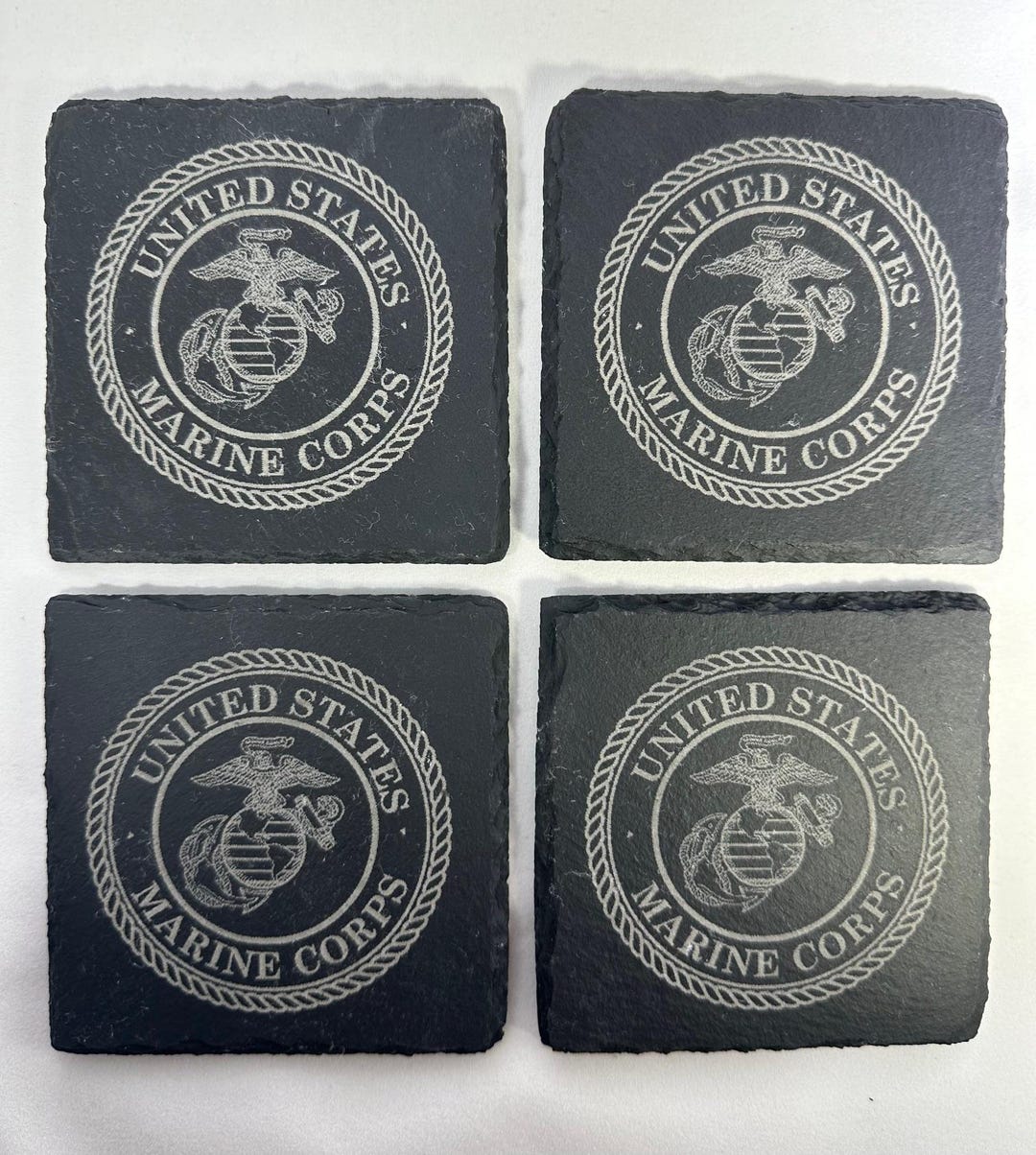 USMC Laser Engraved Coasters Set of 4 - Etsy