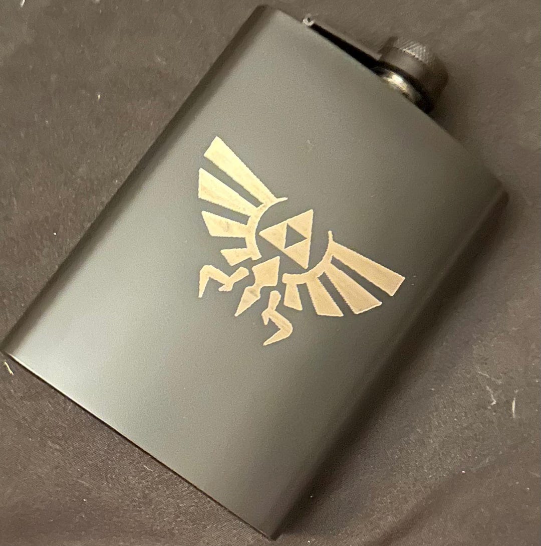 The Legend of Zelda Triforce Laser Engraved Flask 8 Oz - Etsy