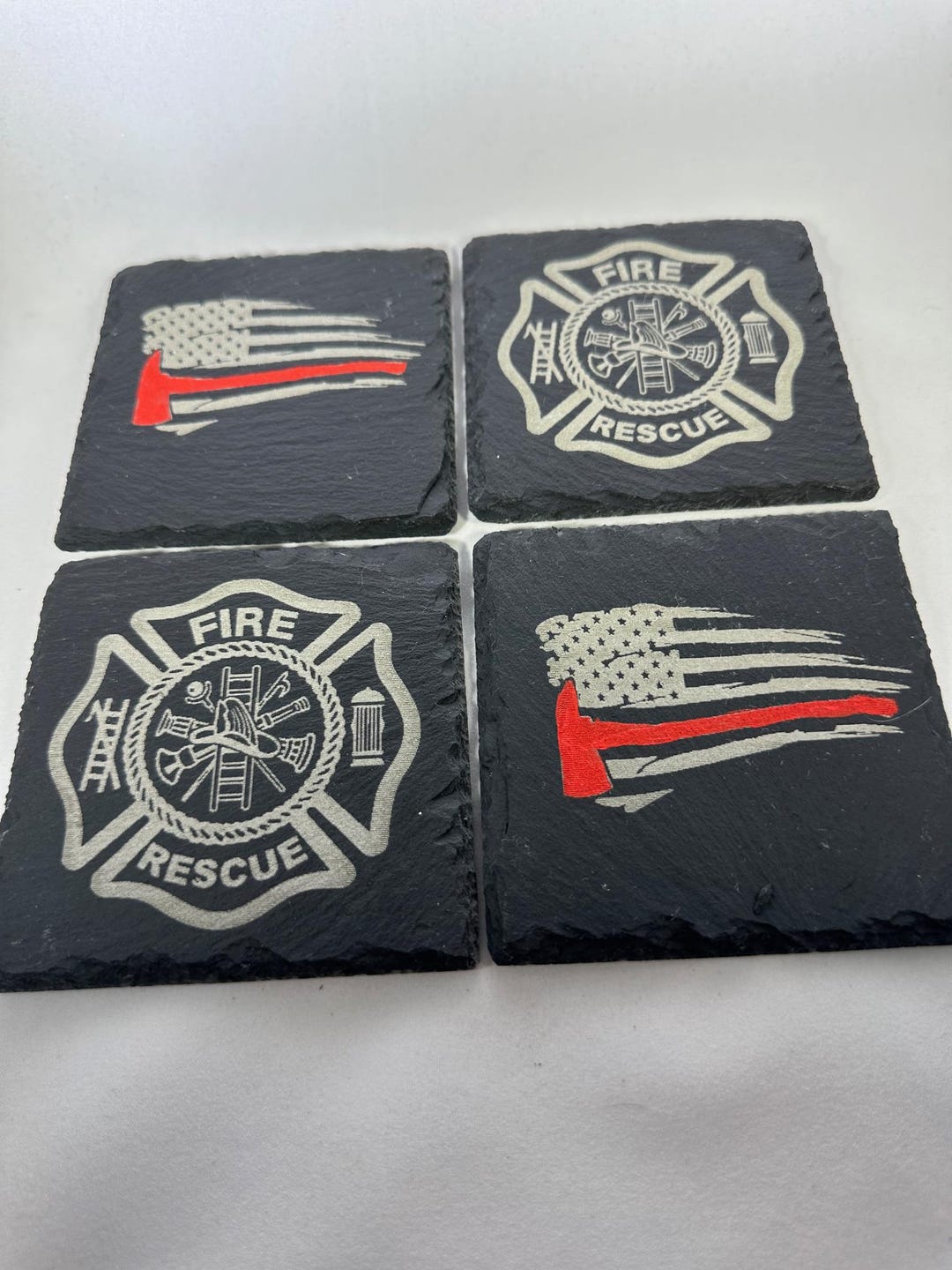 Blue Line DS Custom Thin Red Line Coasters - Set of 4 - Etsy
