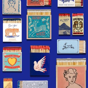 Blue Vintage Match Box Art Print Design - Etsy