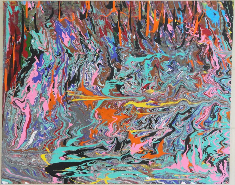 OTHERWORLDLY Original Art by "sans" - 30" X 24" Acrylic on Canvas ...