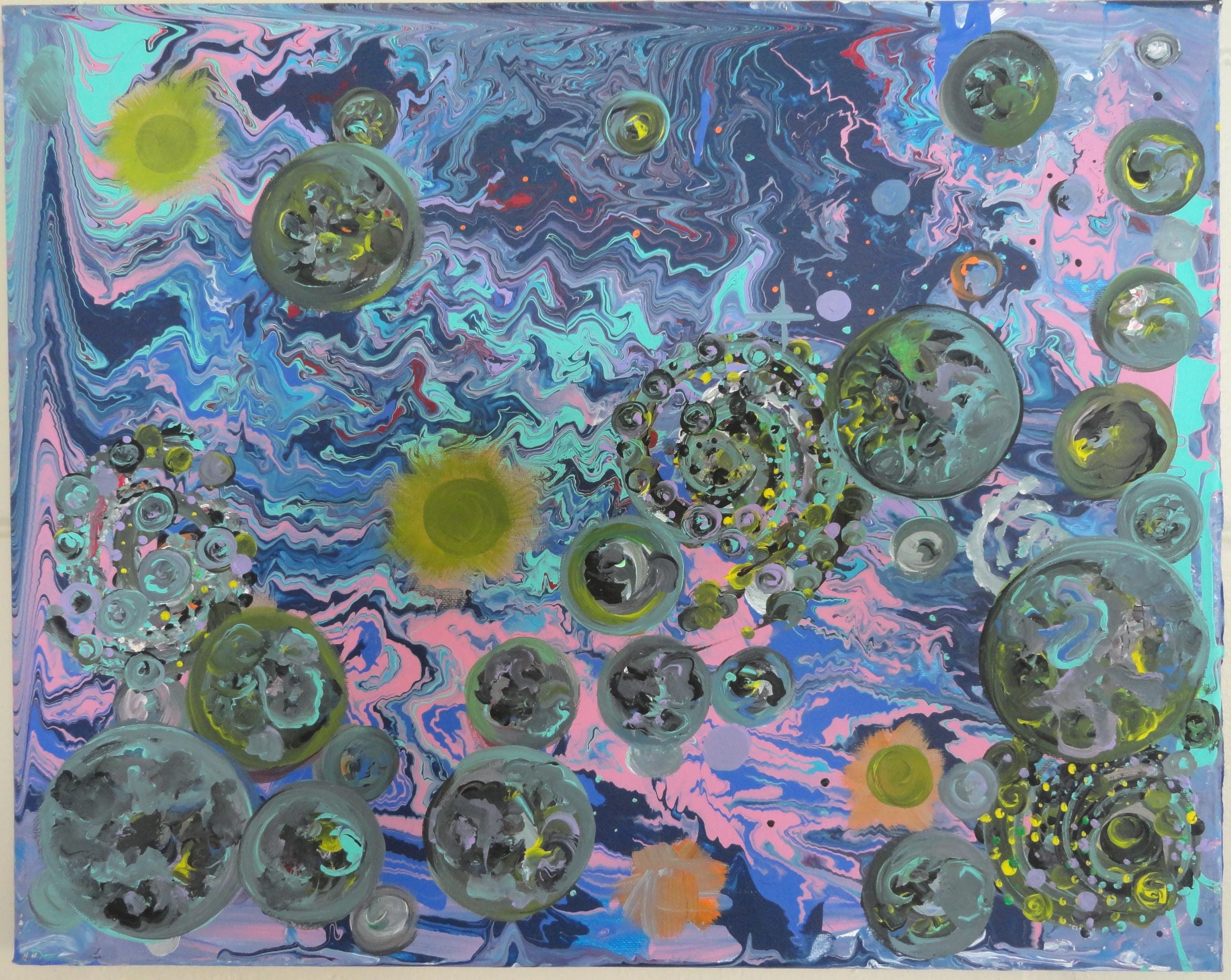 OTHERWORLDLY Original Art by "sans" - 16" X 20 Acrylic on Canvas - #146 ...