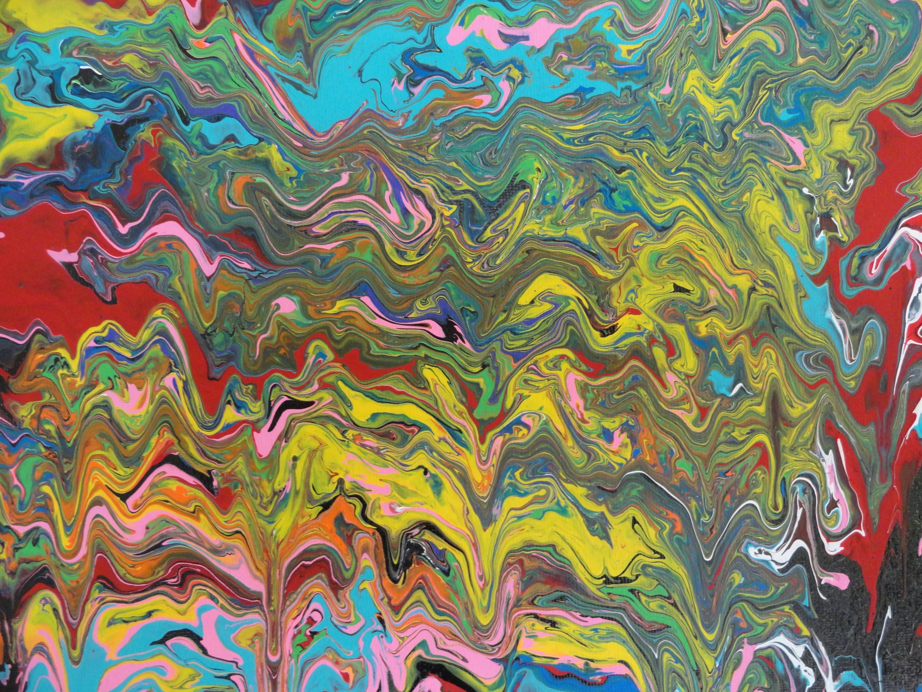 OTHERWORLDLY Original Art by "sans" - 24" X 18" Acrylic on Canvas ...