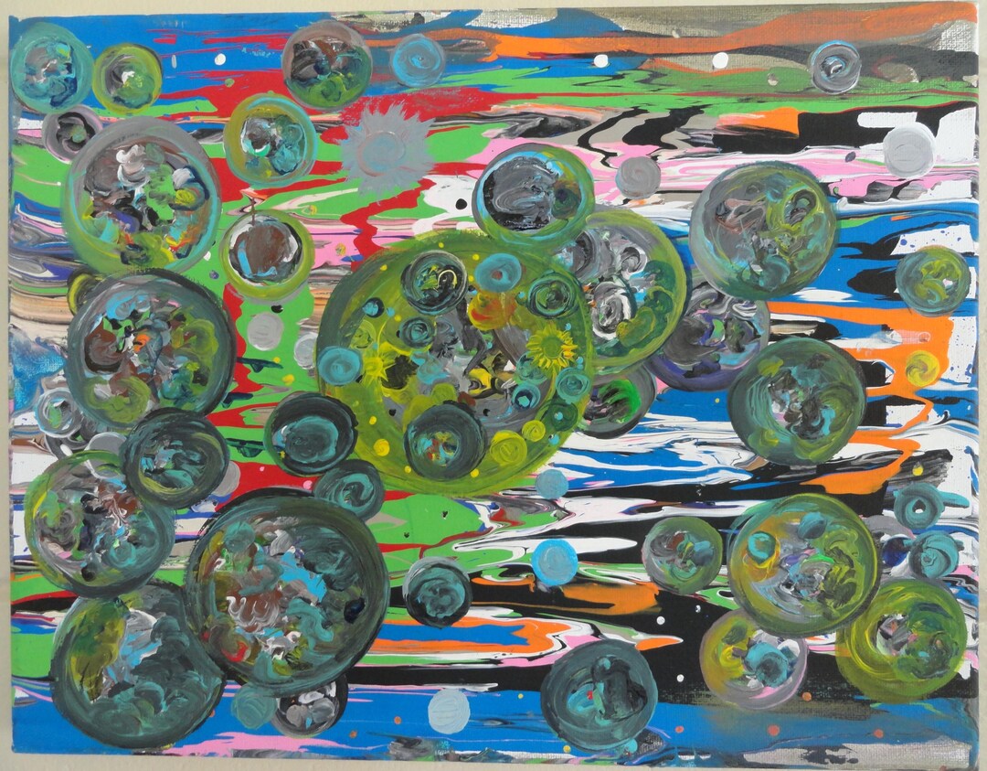 OTHERWORLDLY Original Art by "sans" - 11" X 14" Acrylic on Canvas ...