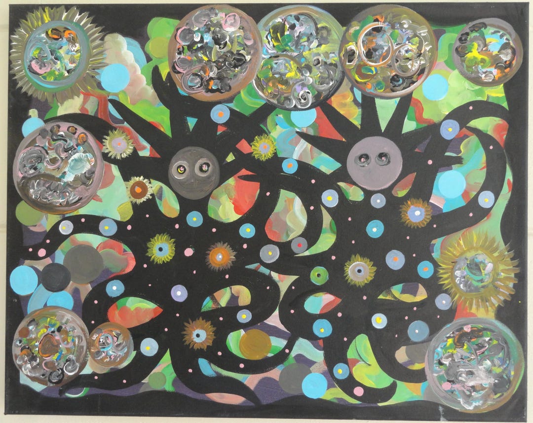 OTHERWORLDLY Original Art by "sans" - 16x20 Acrylic on Canvas - #142 - Etsy