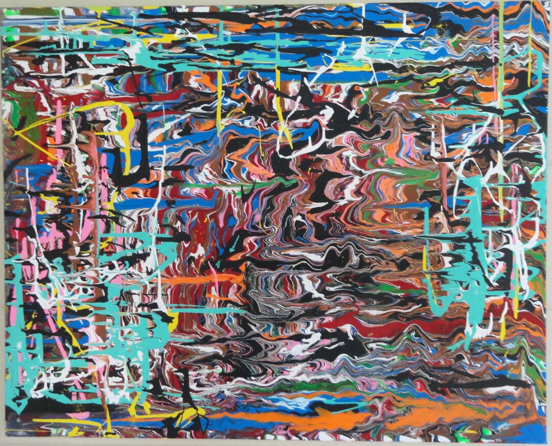 OTHERWORLDLY Original Art by "sans" - 30" X 24" Acrylic on Canvas ...
