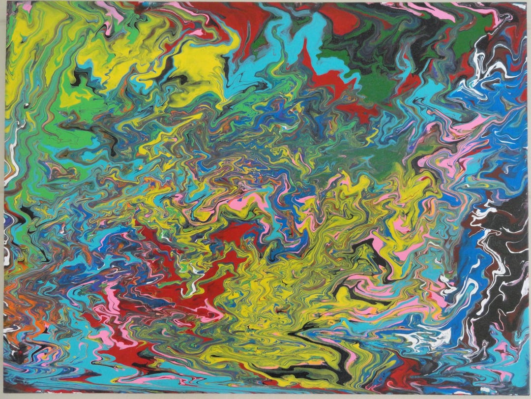OTHERWORLDLY Original Art by "sans" - 24" X 18" Acrylic on Canvas ...