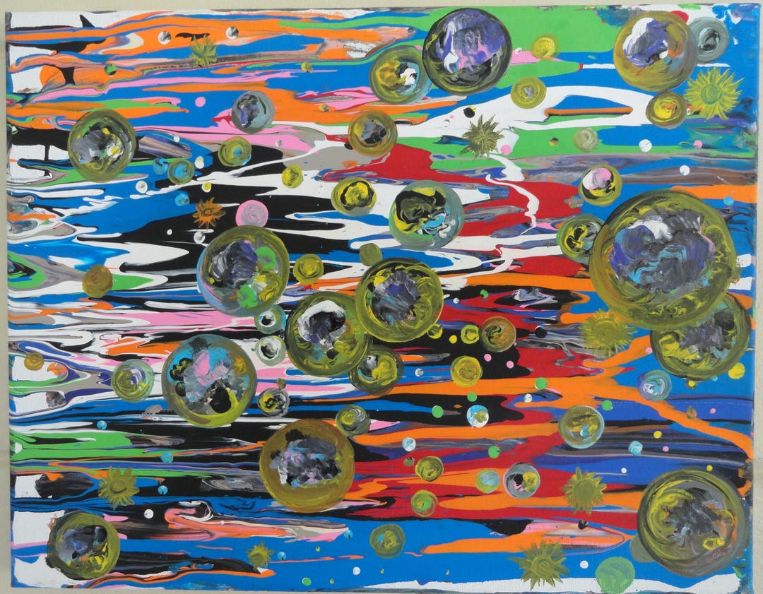 OTHERWORLDLY Original Art by "sans" - 11" X 14" Acrylic on Canvas ...