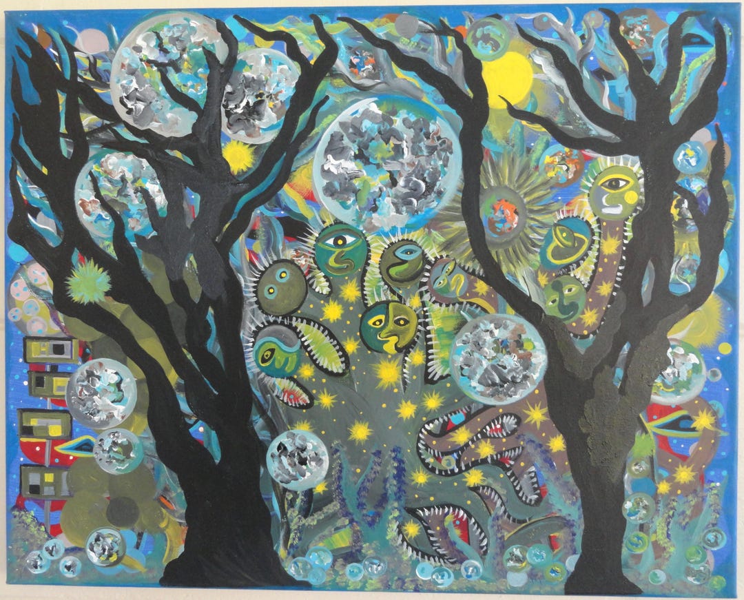 OTHERWORLDLY Original Art by "sans" - 16x20 Acrylic on Canvas - #116 - Etsy