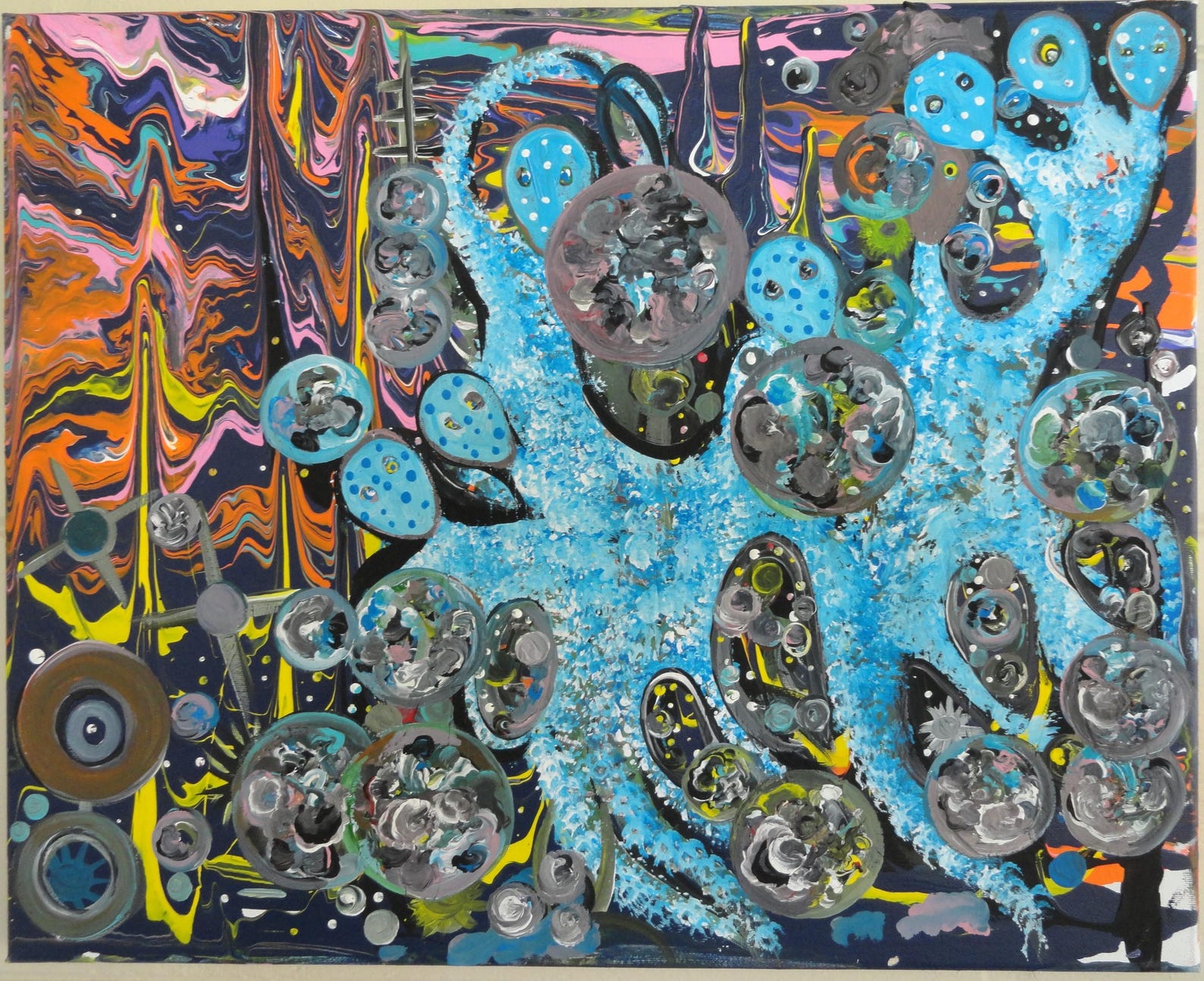 OTHERWORLDLY Original Art by "sans" - 16" X 20" Acrylic on Canvas ...