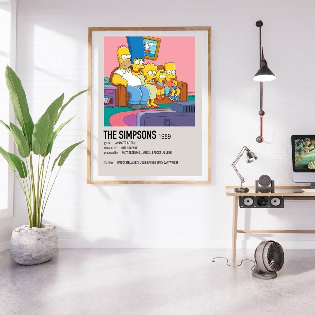The Simpsons Retro Movie Poster Print | Retro Vintage Wall Art ...