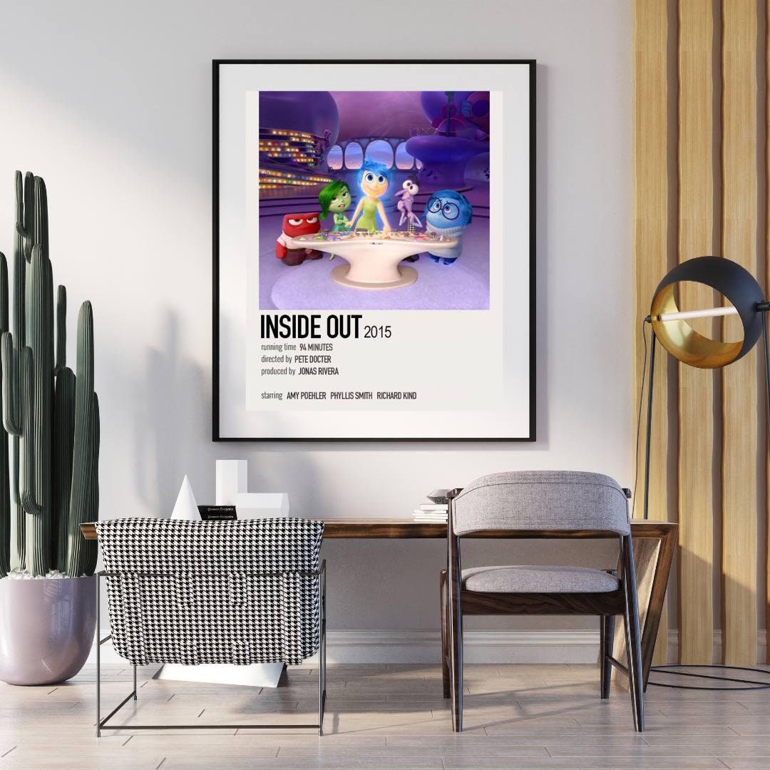 Inside Out Retro Movie Poster Print | Retro Vintage Wall Art | Digital ...