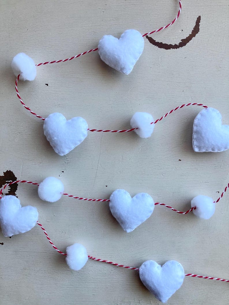 Hand Stitched Felt Heart Garland - Etsy