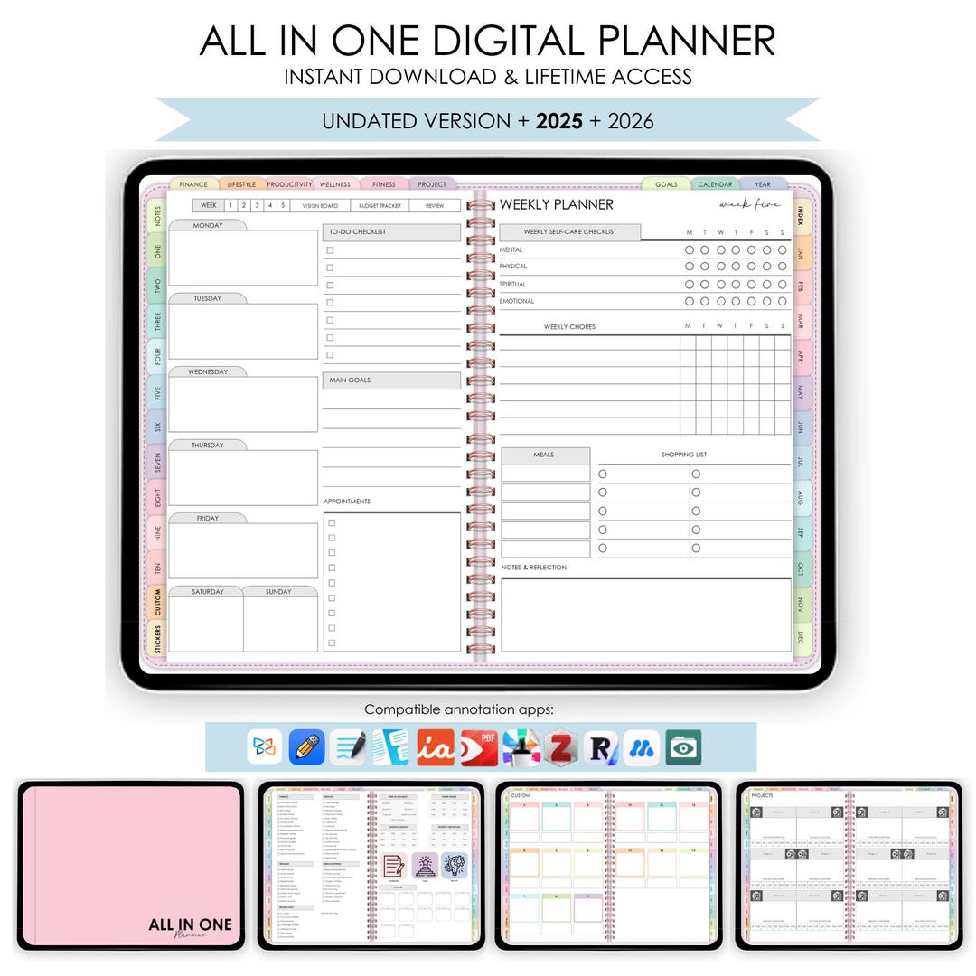 Digital Planner Bundle for Goodnotes & Notability | 2025 2026 Undated ...