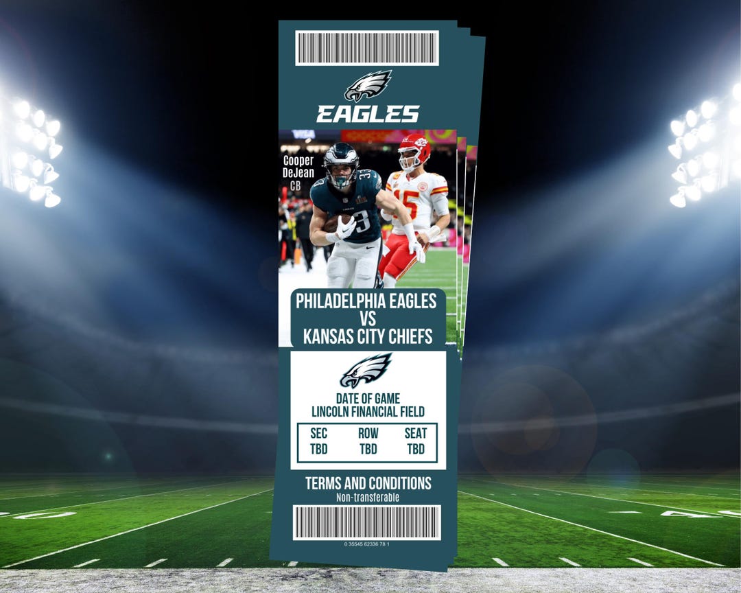 Personalized Eagles Super Bowl Ticket - Etsy
