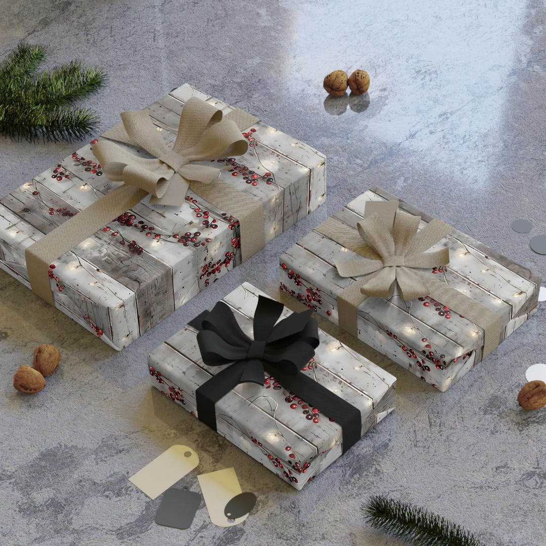 Shiplap Holiday Gift Wrapping Paper Roll - Etsy