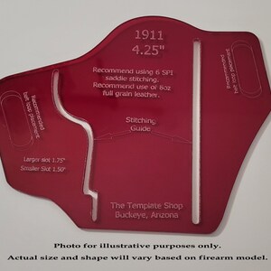 Leather Holster Template for 3" 1911 Pistol. Cast Acrylic Template. - Etsy