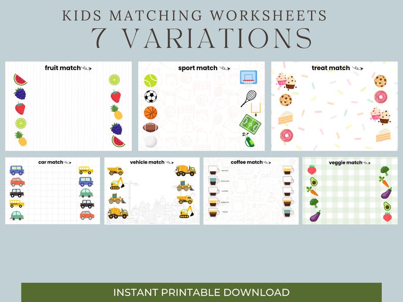 Printable Matching Game: Toddler Learning Activities (PDF Download) - Etsy