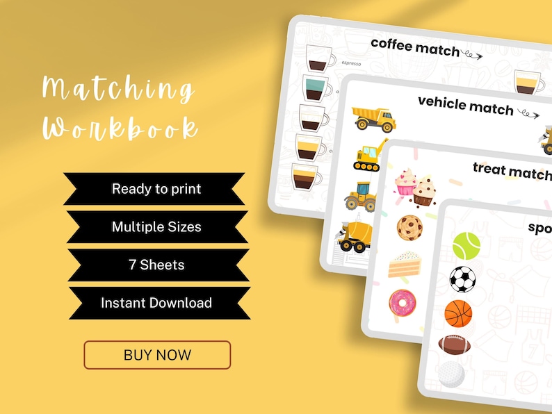 Printable Matching Game: Toddler Learning Activities (PDF Download) - Etsy