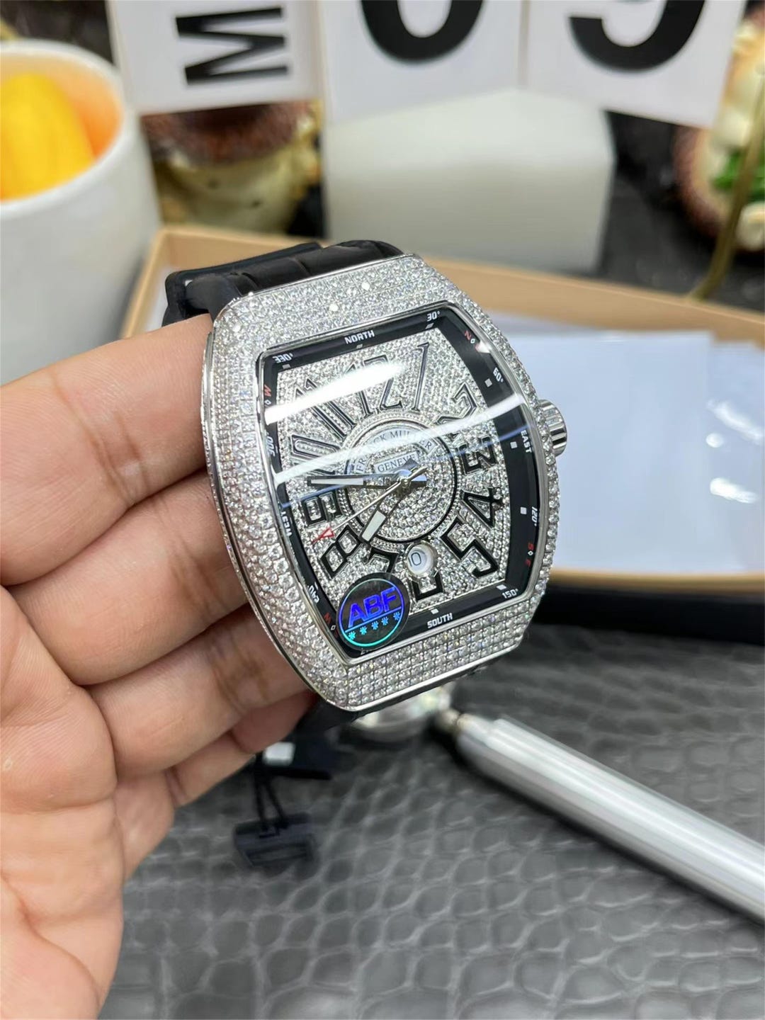 Luxury Moissanite Watch Automatic Mechanical Watch VVV Moissanite Iced ...