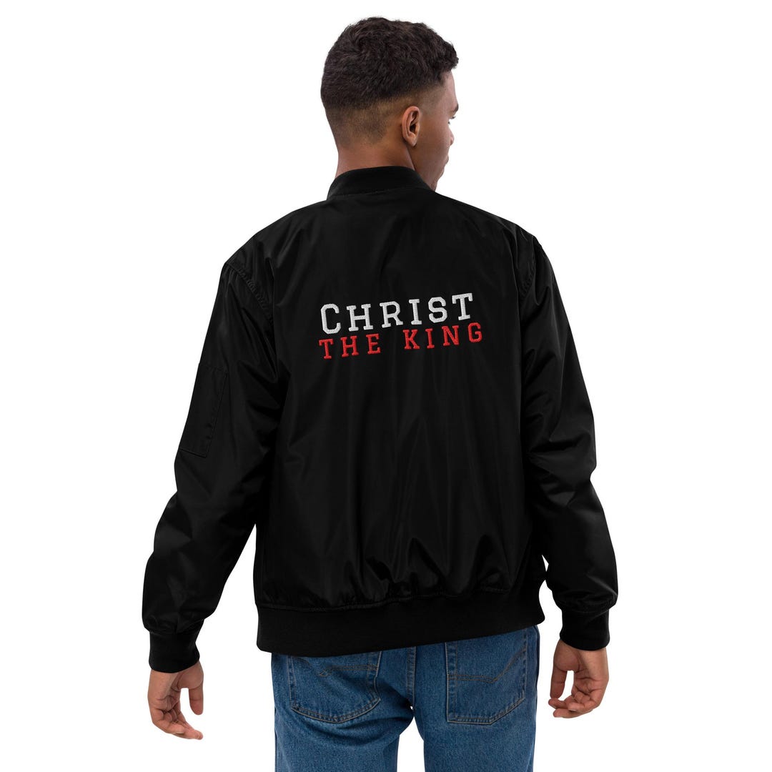 Christ the King Bomber Jacket – Unisex | Embroidered Christian Design ...