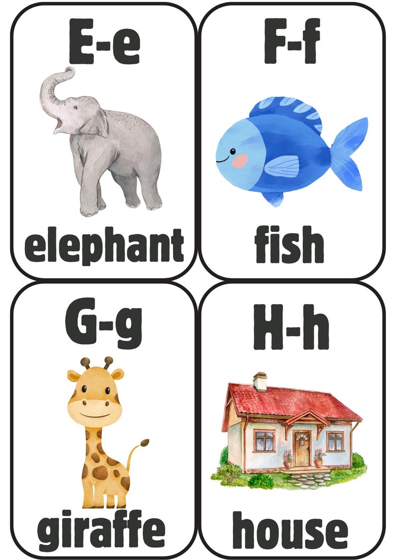 Tarjetas didácticas del abecedario de animales: Póster para aprender el ...