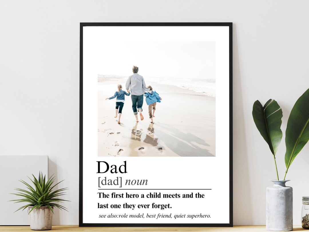 Personalized Dad Definition Poster With Custom Silhouette Photo Gift ...