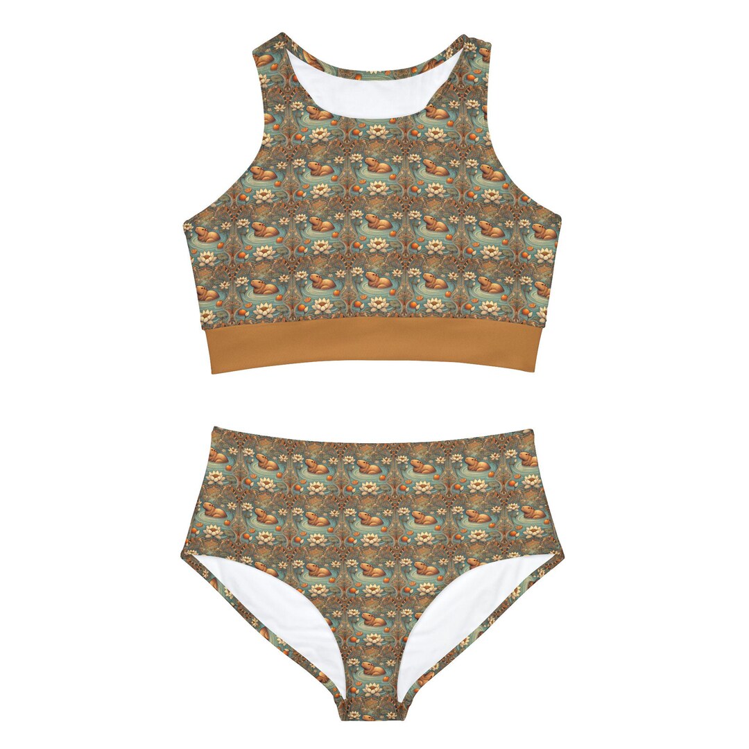 Art Nouveau Capybara Sporty Bikini Set AOP - Etsy