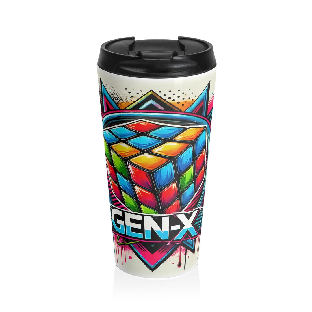 80's Inspired Gen X Stainless Steel Travel Mug, Gen X, Graffitti Art ...