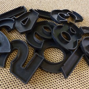 Vintage Alphabet Black Plastic Letter Signage Primitive Sign | Etsy