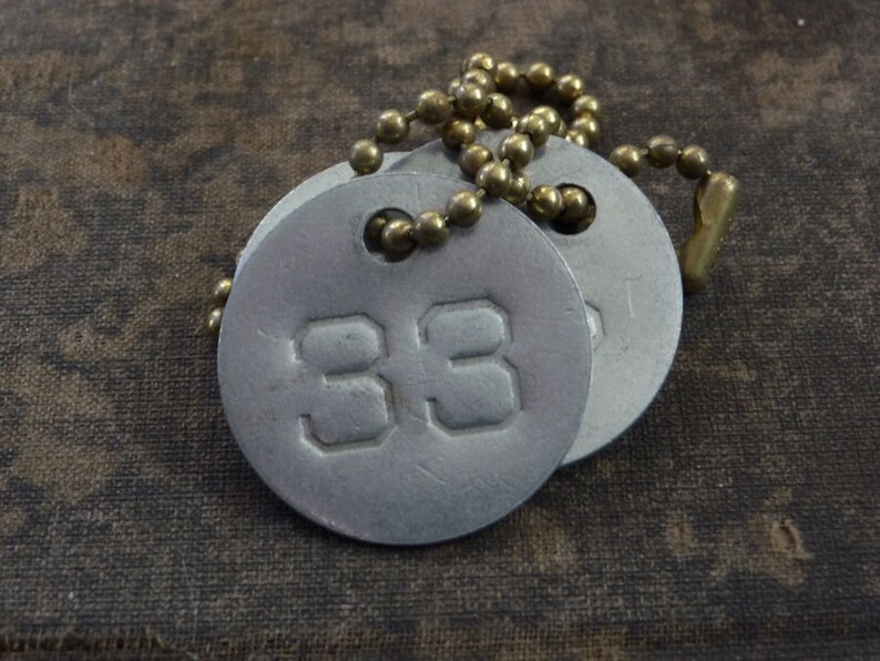 Number 33 TAG Vintage Tag Aluminum Number Tag Sheep Cow - Etsy