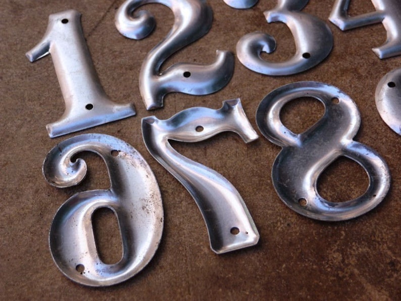 Industrial Numbers 3 Vintage Metal Numbers Aluminum | Etsy