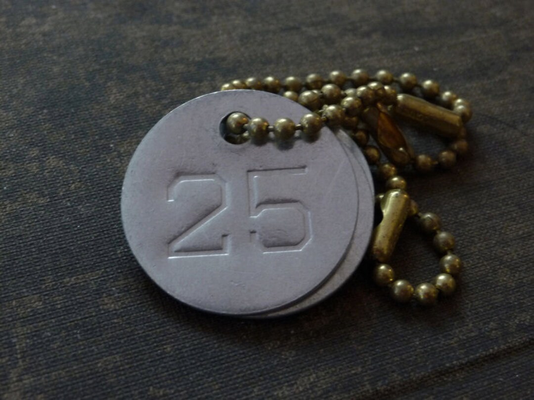 Number 25 TAG, Vintage Tag, Aluminum Number Tag, Sheep, Cow, Livestock ...