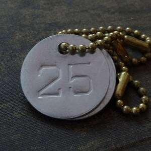 Number 25 TAG, Vintage Tag, Aluminum Number Tag, Sheep, Cow, Livestock ...