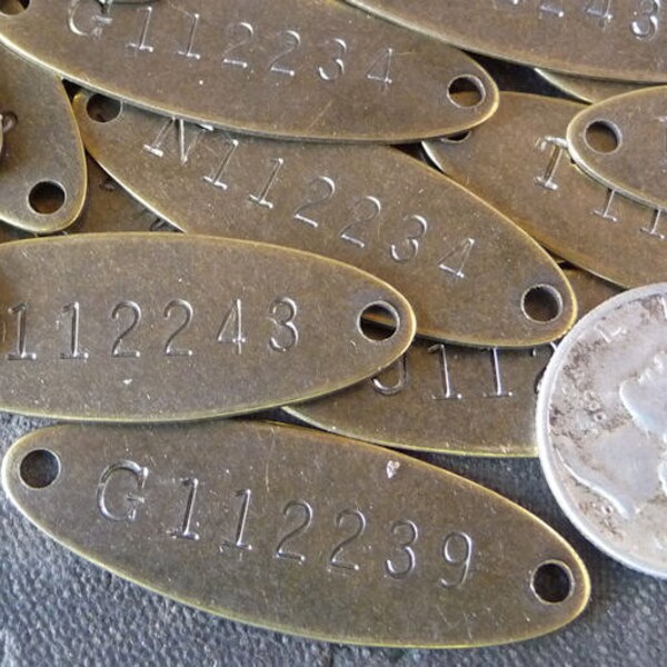 Brass Metal Numbered Tags - Etsy