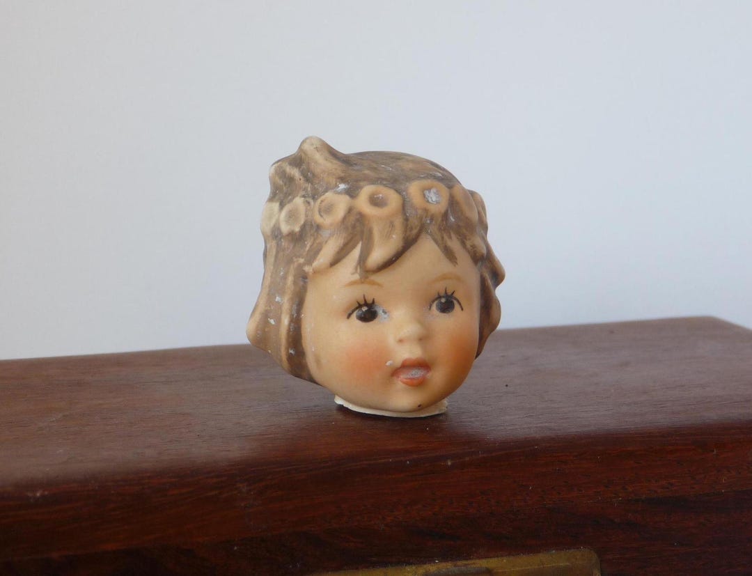 Antique Painted DOLL HEAD Excavated From Germany for Altered Art and ...