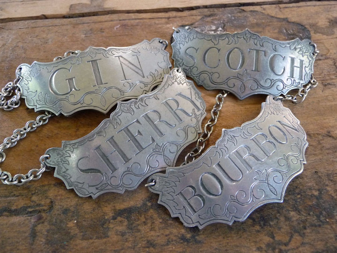 Sherry or Brandy Vintage Liquor Decanter Label, Choose Your Poison ...