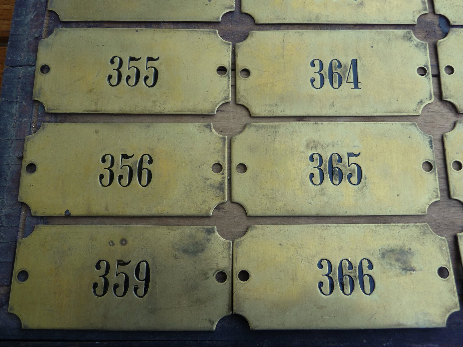 Vintage Numbered Brass Tag 2-hole Rectangle Plaque - Etsy