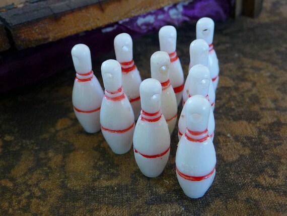 Vintage Bowling Pin Charms | Etsy